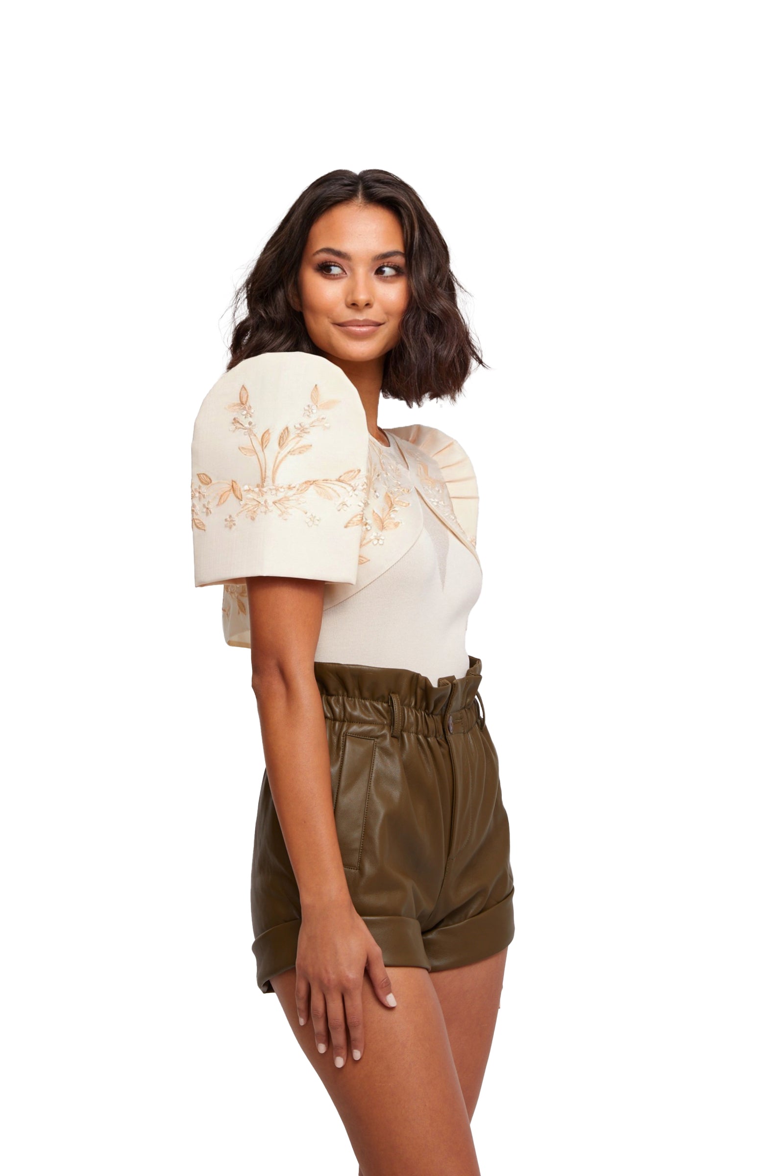 Lily Bolero Beige | Cocoon Silk Filipiniana (Classic & Embellished)