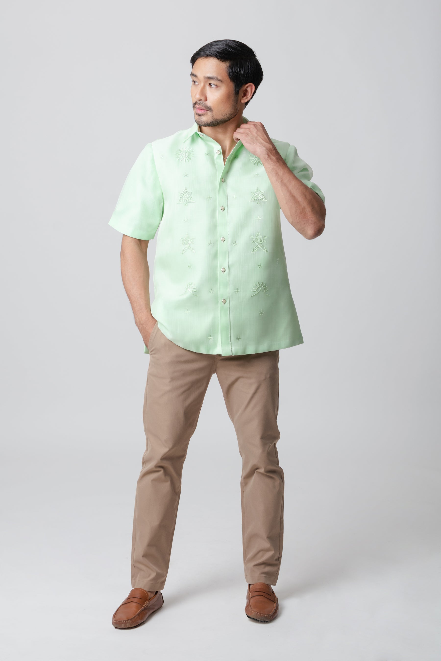 Danilo Men's Barong Tagalog Short Sleeve | Green Apple | Modern ...