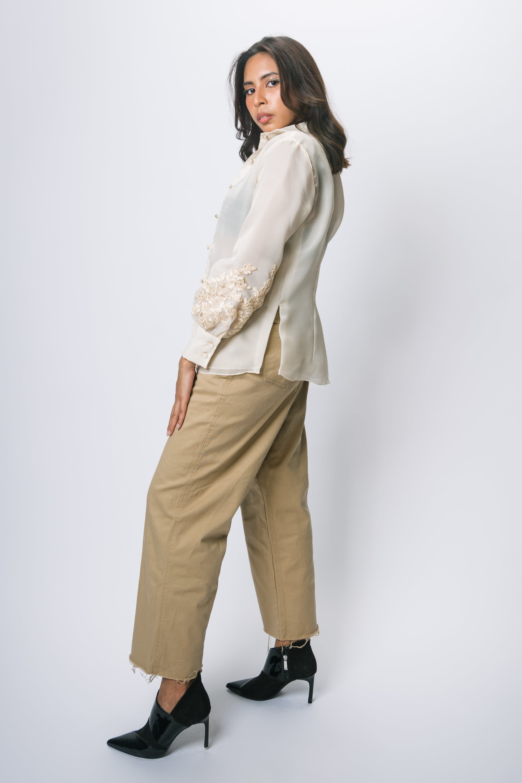 Louise Lady Barong Tagalog | Beige Jusi | Modern Filipiniana by The ...